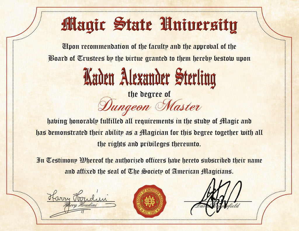 master degree certificate