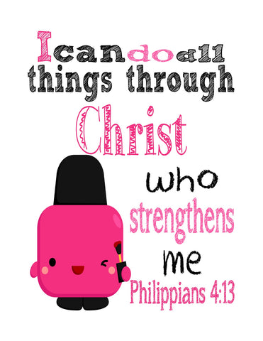 Polly Polish Shopkins Christian Nursery Decor Print, I Can Do All Thin ...
